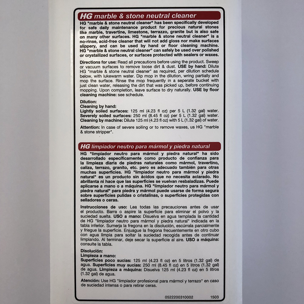 HG Neutral Cleaner - Stonecareshop.nl